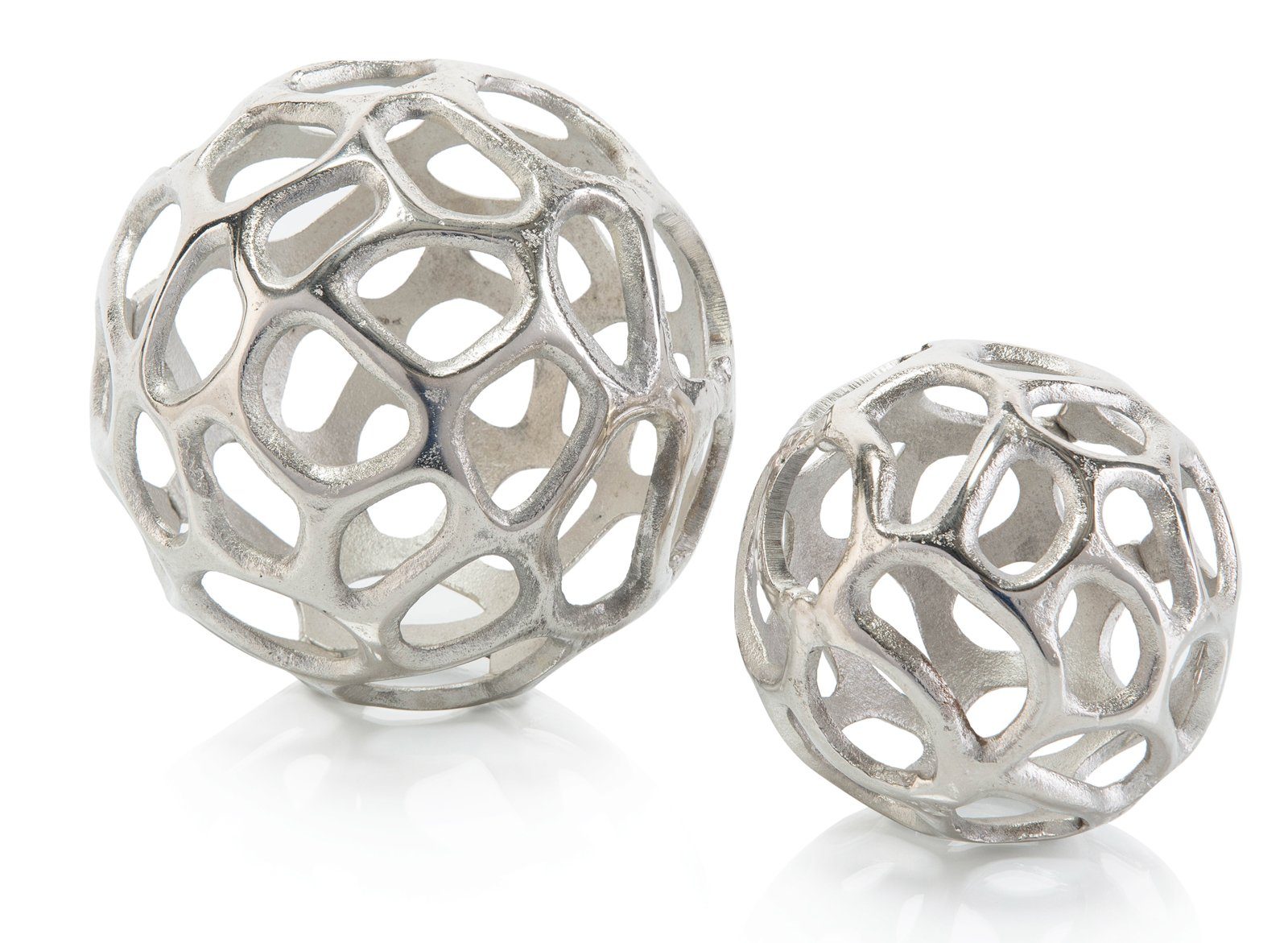 Set of Two Silver Balls With Holes - Décor | Elegant Strand